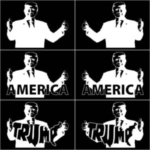 Trump Thumbs Up America Map Car Truck Vinyl Decal - YeFindz